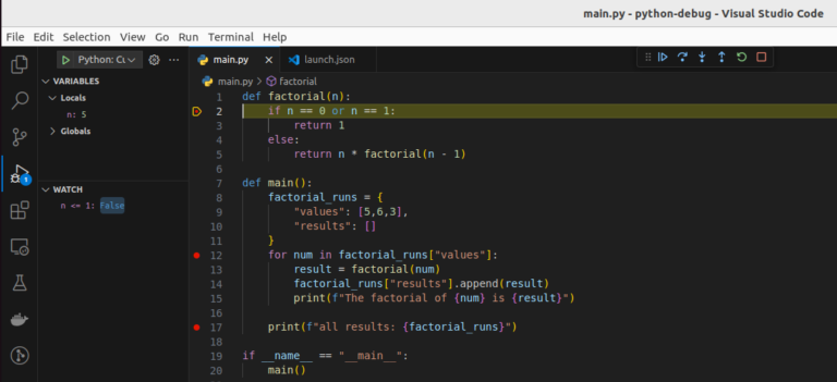 Visual Studio Code debugger for Python: how to use - TMS Developer Blog